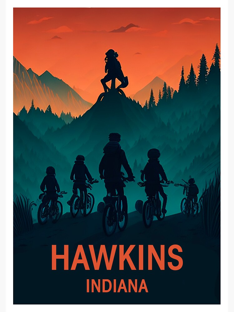 "Hawkins indiana travel poster" Sticker for Sale by MetalSatyrShop ...