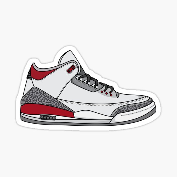 "air jordan 3 fire red" Sticker for Sale by DigiHouse | Redbubble