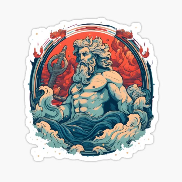 "Greek God Poseidon" Sticker for Sale by CraftMiller | Redbubble