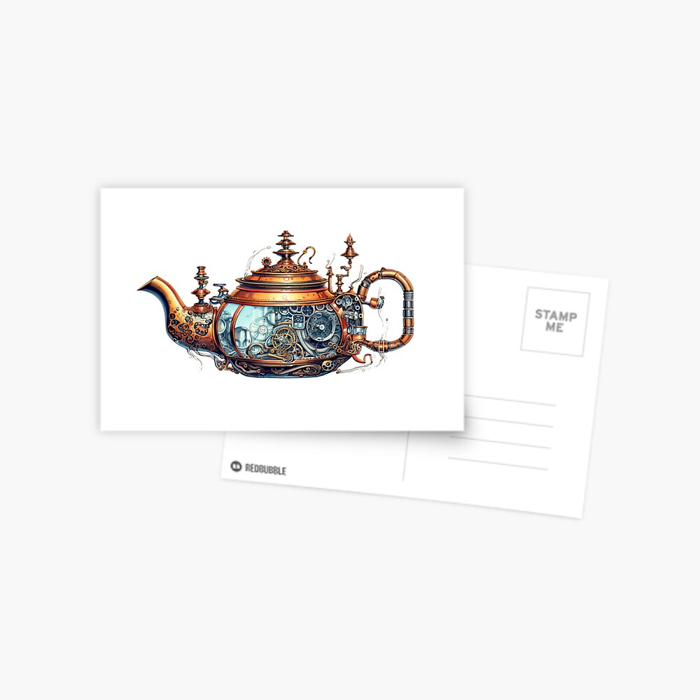 "Steampunk Tea Kettle /Pot" Sticker for Sale by tropicaltee | Redbubble
