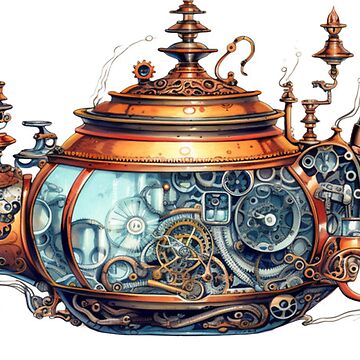 "Steampunk Tea Kettle /Pot" Sticker for Sale by tropicaltee | Redbubble