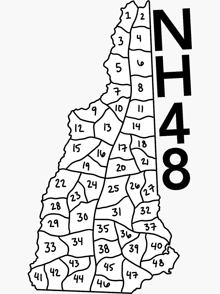 "NH48 Checklist" Sticker for Sale by katietrail | Redbubble