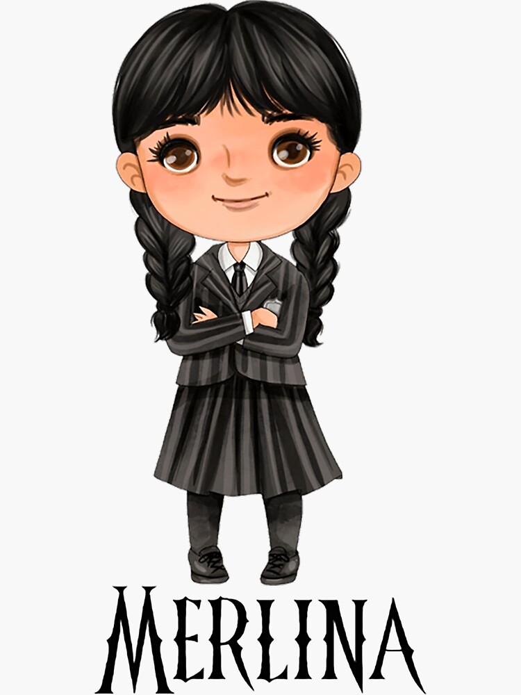 Pegatina «Merlina cute» de ArteArena | Redbubble