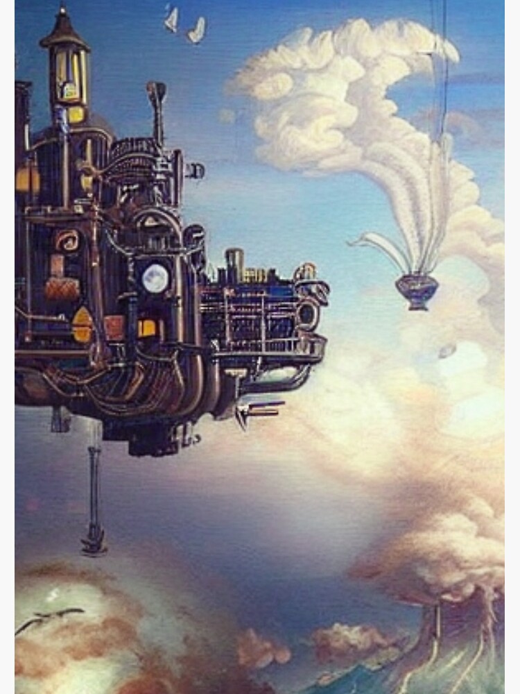 "Steampunk art flying machine painting" Poster for Sale by LaakiiArt ...