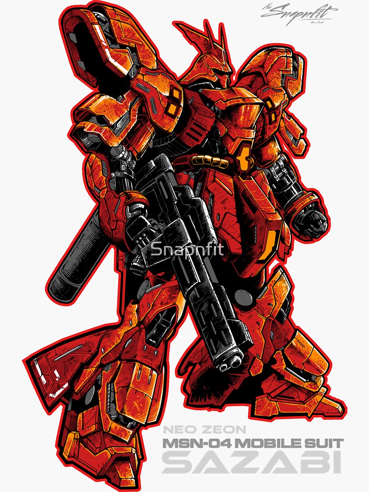 "Sazabi" Sticker for Sale by Snapnfit | Redbubble