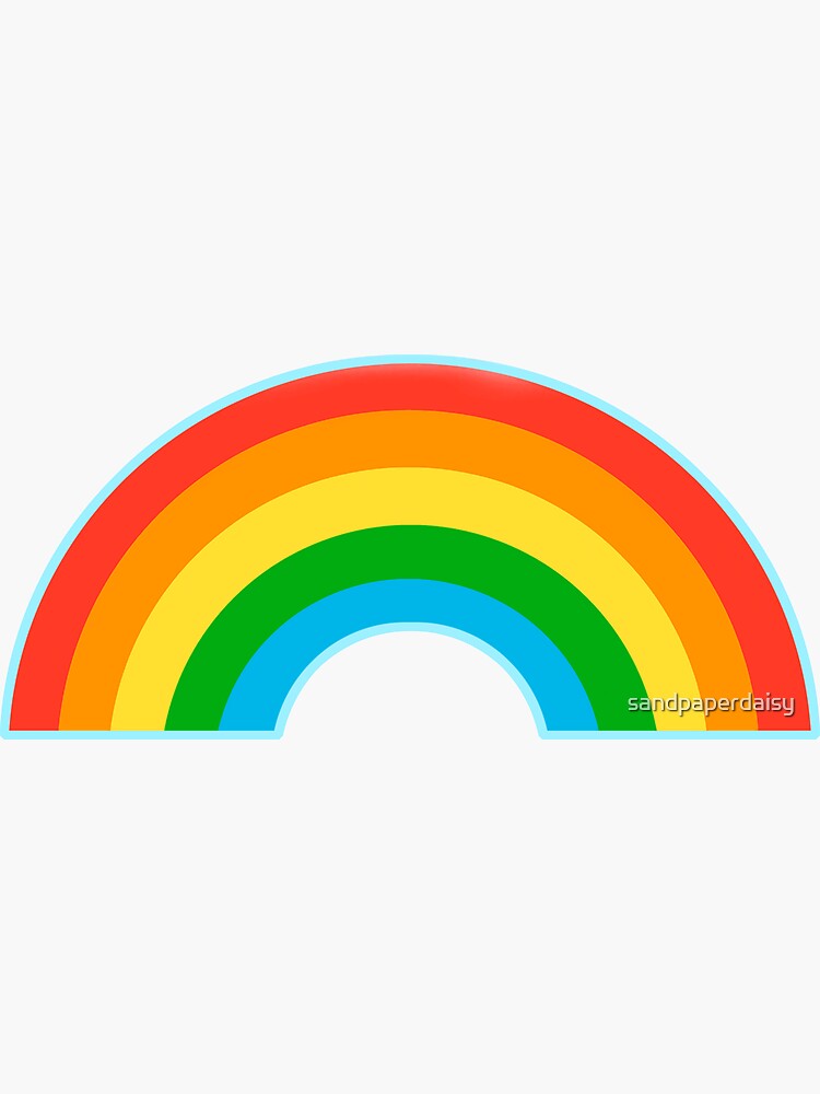 "Just a 70s 80s style retro rainbow" Sticker for Sale by sandpaperdaisy ...