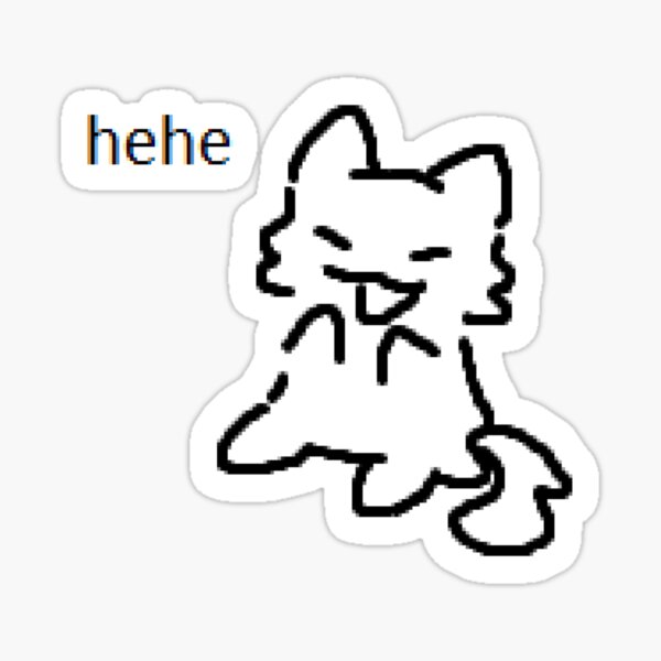 "hehe kitty" Sticker for Sale by kippicat | Redbubble