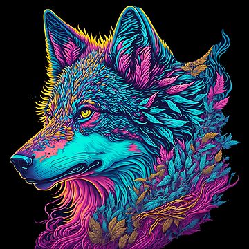 "uv reactive wolf" Sticker by ZenStickConcept | Redbubble