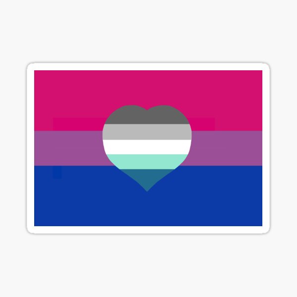 "Frayromantic Bisexual Flag" Sticker for Sale by SanguineDesigns ...