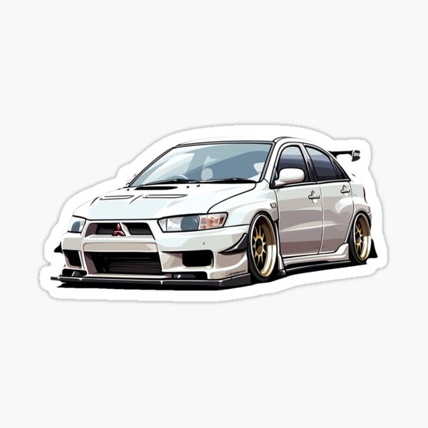 "Mitsubishi Lancer Evolution" Sticker for Sale by TheBakaAnime | Redbubble