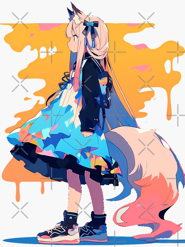 "Cute Kitsune Sneaker Edition" Sticker for Sale by ScarletClover ...