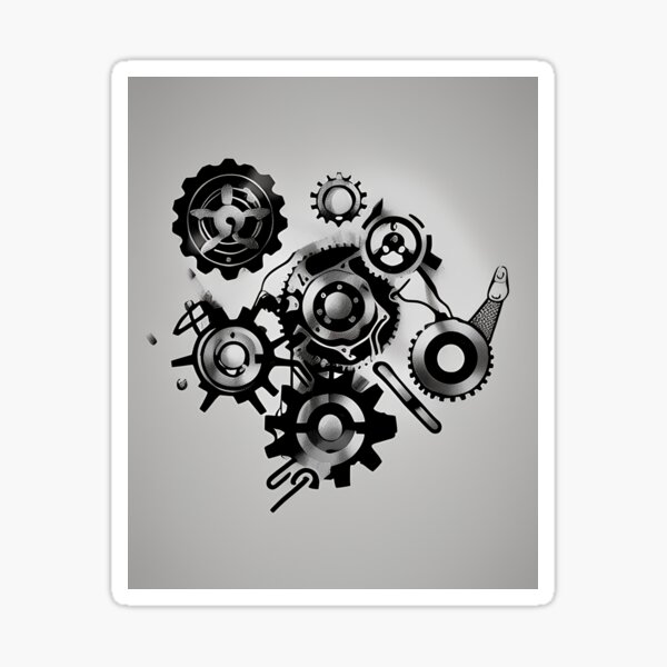 "Cogs and gears" Sticker for Sale by KAKI958 | Redbubble