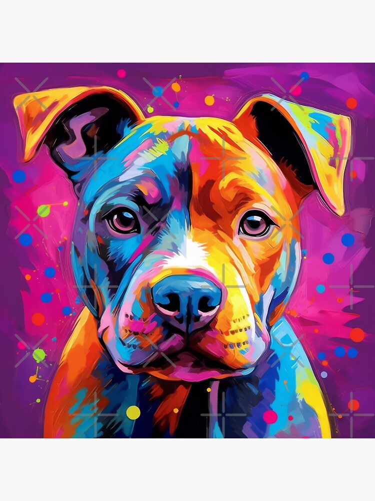"Colorful Staffy" Canvas Print for Sale by StaffyTreasures | Redbubble