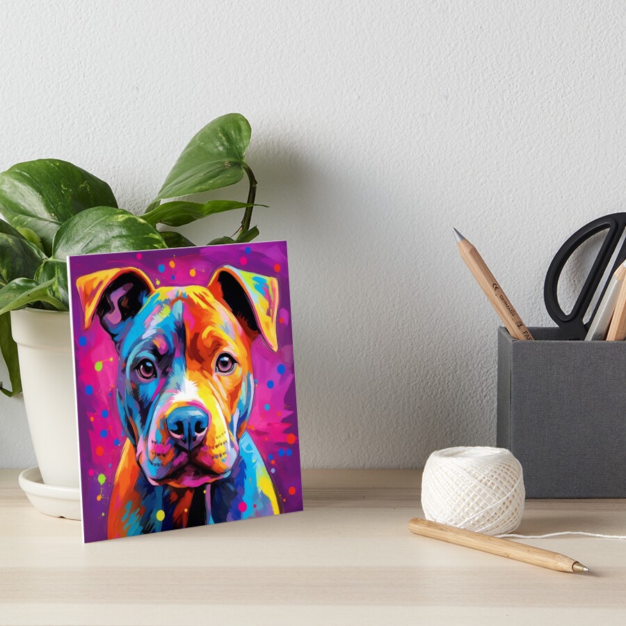 "Colorful Staffy" Canvas Print for Sale by StaffyTreasures | Redbubble