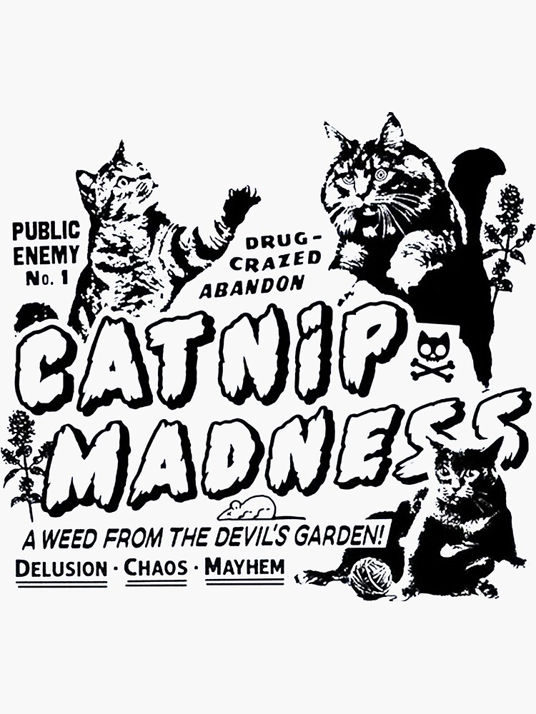 "Catnip Madness" Sticker for Sale by novelazmi | Redbubble