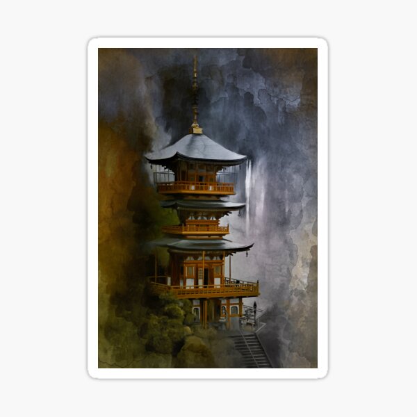 "Japanese Temple." Sticker for Sale by andy551 | Redbubble