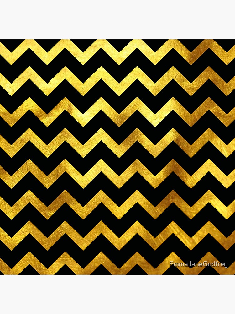 "Black & Gold Chevron" Sticker for Sale by EmmaJaneGodfrey | Redbubble