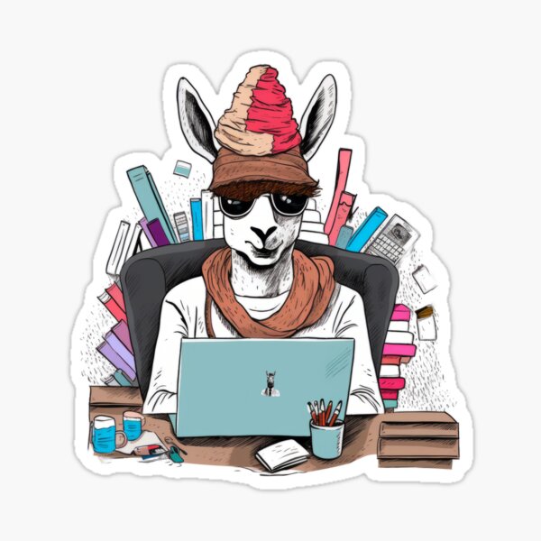 "Llama-preneur" Sticker by cosmodificated | Redbubble