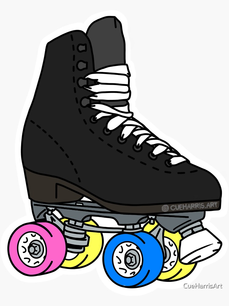 "Pan Pride Quad Skate" Sticker for Sale by CueHarrisArt | Redbubble