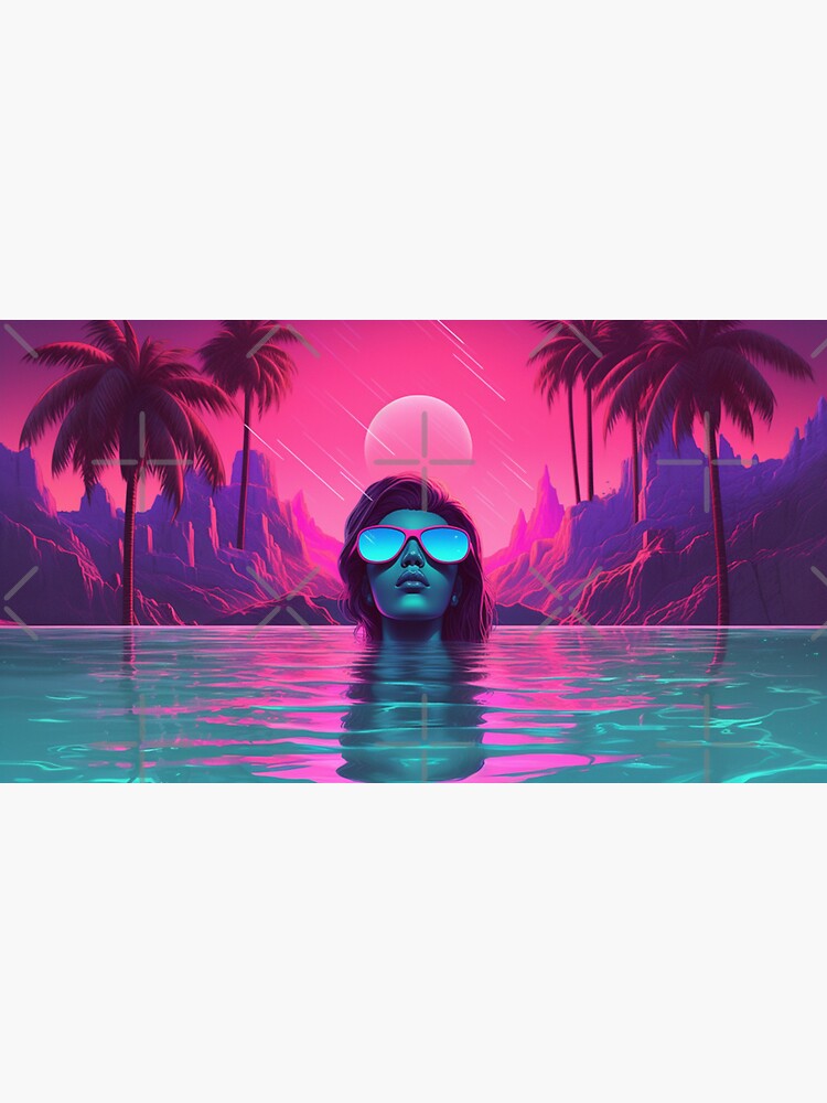"Vaporwave Chillwave Neon Woman Chilling" Sticker for Sale by Nightarcade | Redbubble