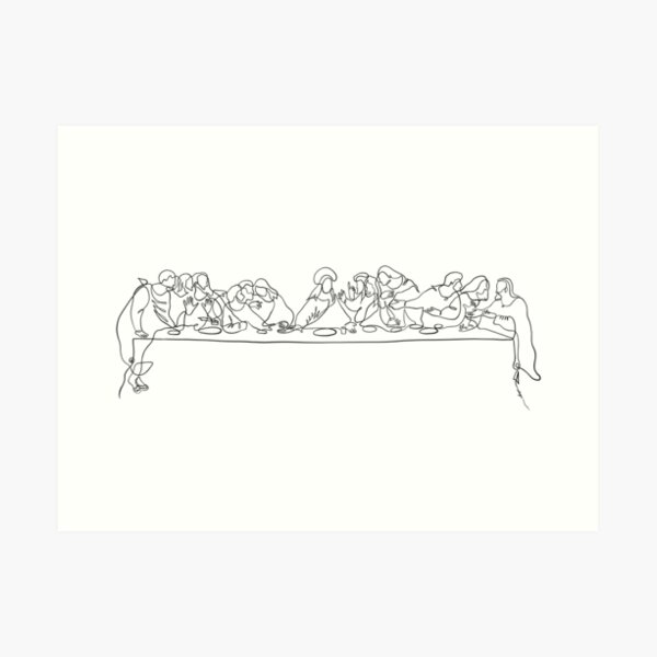 "Last supper one line drawing" Art Print for Sale by gurumama | Redbubble
