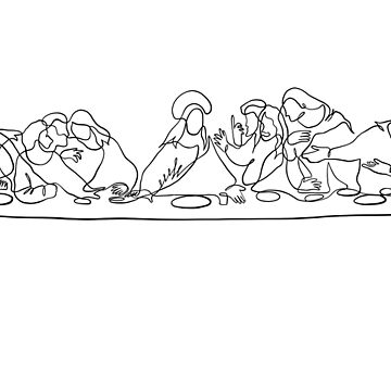 "Last supper one line drawing" Art Print for Sale by One line art by ...