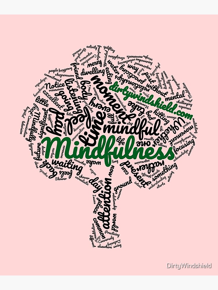 "Mindfulness Tree Word Cloud" Poster by DirtyWindshield | Redbubble