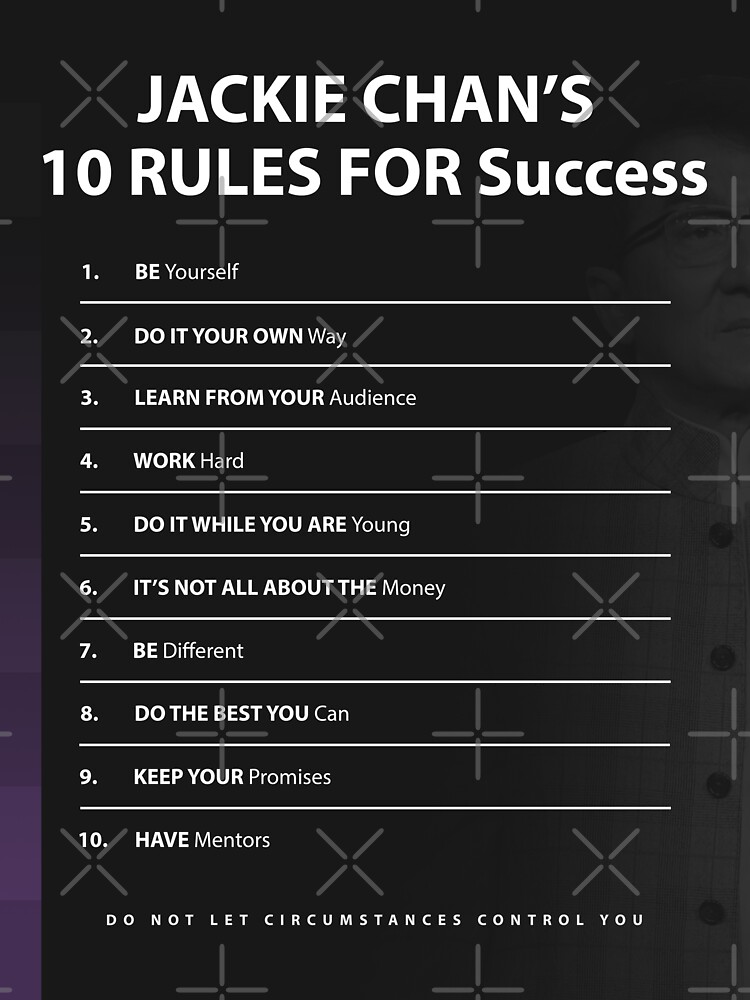 "Jackie Chan 10 Rules For Success Art " Sticker for Sale by ...