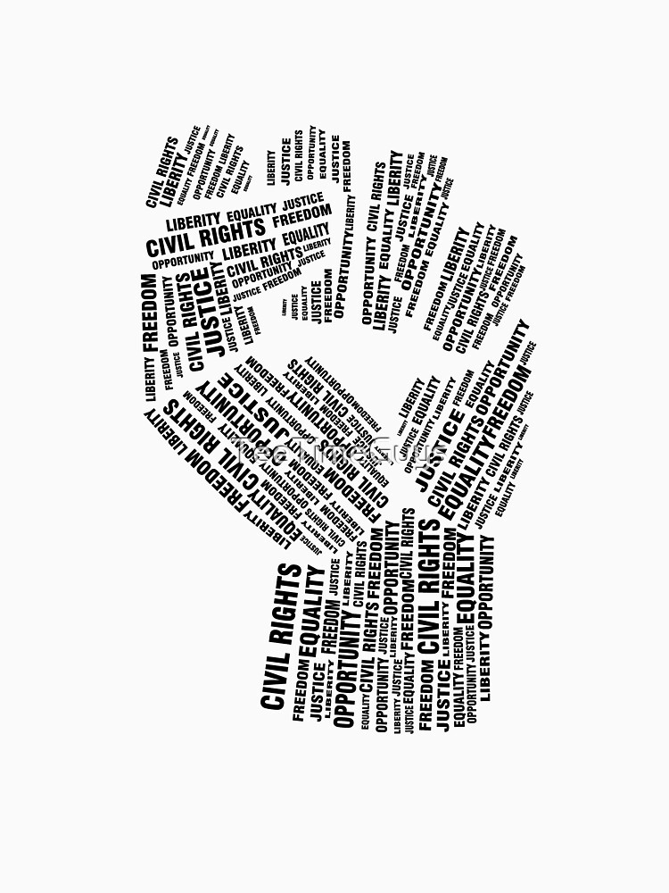 "Civil Rights Fist " T-shirt by TeeTimeGuys | Redbubble | equality t ...