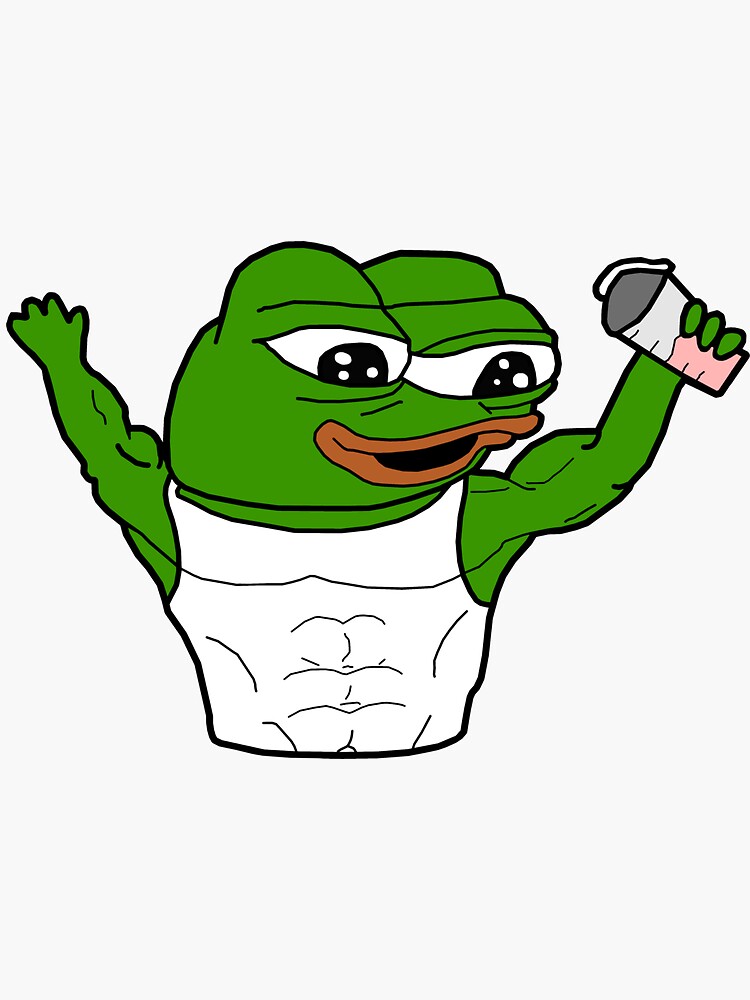 "Gym Pepe Ripped Apu" Sticker for Sale by Slav-Art | Redbubble