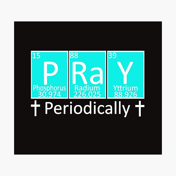Lámina fotográfica «Christian Periodic Table of Element ora ...