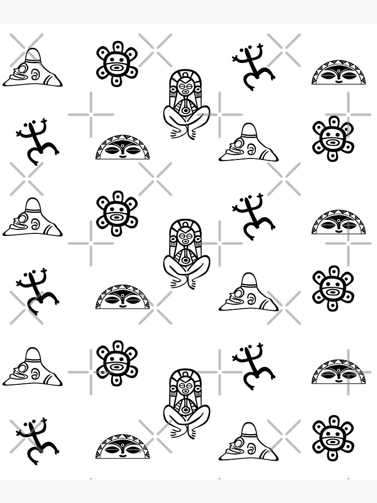 "Puerto Rico Tainos Coqui Cemi Atabey Taino Sun & Moon" Mounted Print ...