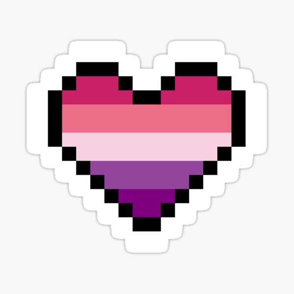 "Heart flag from Aceflux community pixel art black background" Sticker by Axel-Speed | Redbubble