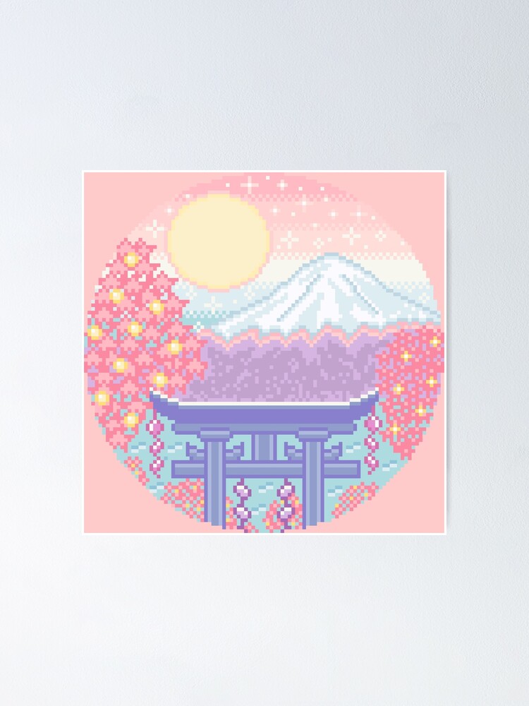 "Mt Fuji Pixel Art" Poster by AlleenasPixels | Redbubble