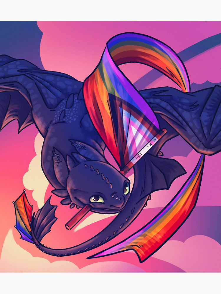 "Toothless Rainbow Pride 2023" Sticker for Sale by eventidecryptid ...