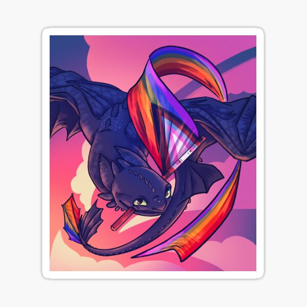 "Toothless Rainbow Pride 2023" Sticker for Sale by eventidecryptid ...