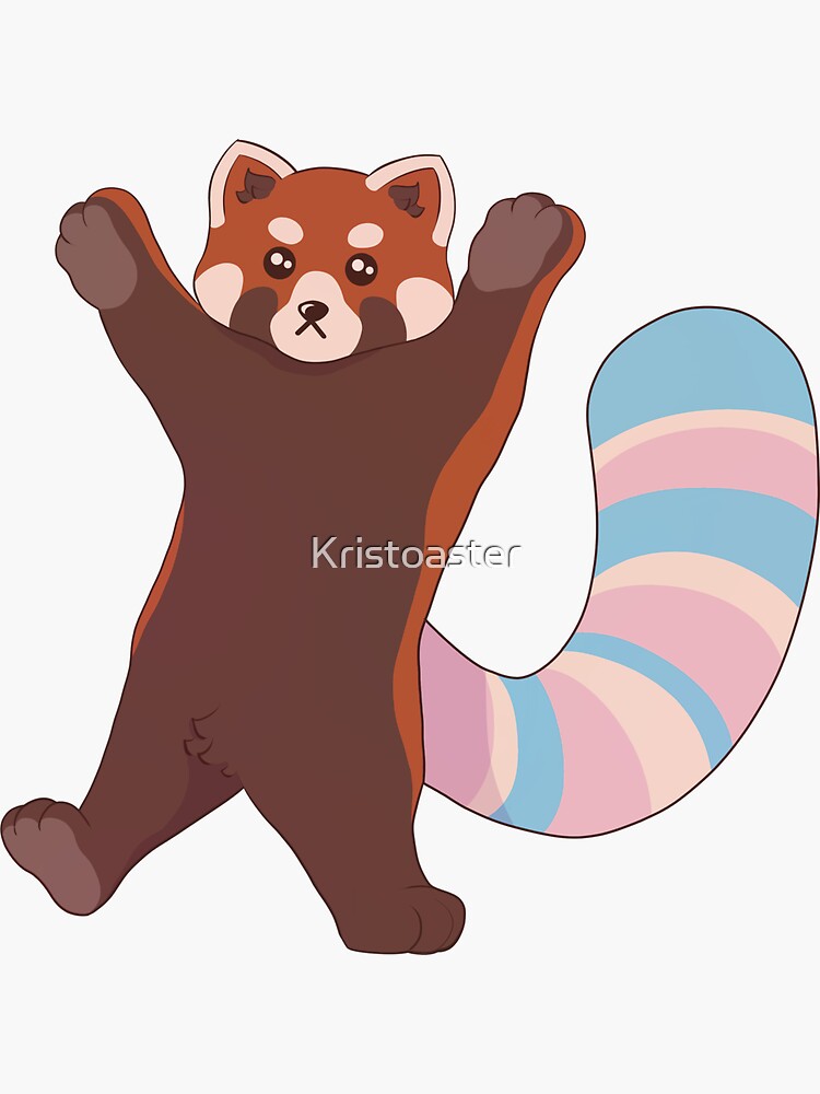 "Transgender Pride Red Panda" Sticker for Sale by Kristoaster | Redbubble