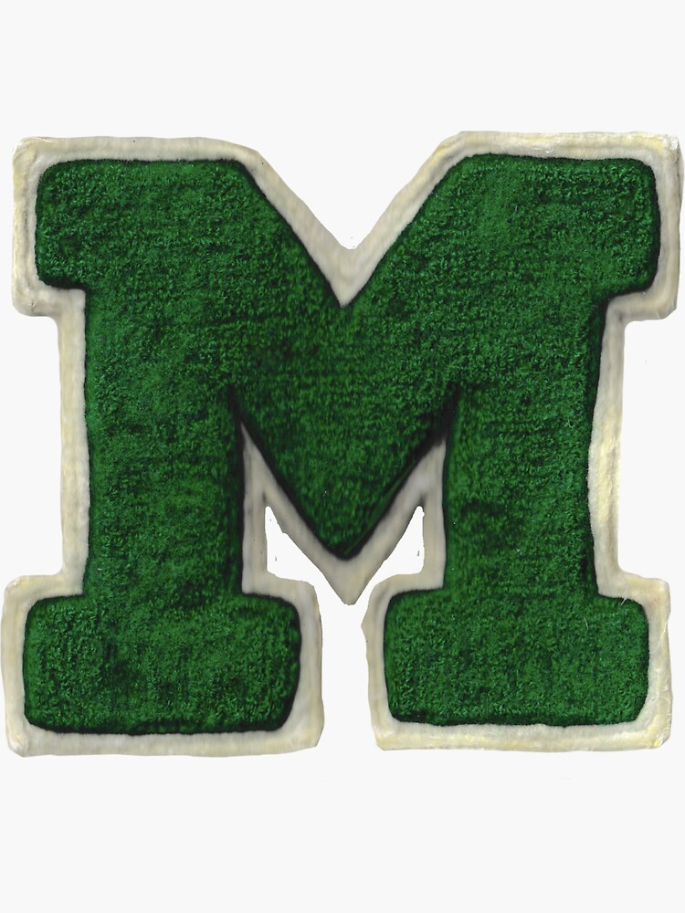 "Mitzi Mozzarella Varsity "M" Logo" Sticker for Sale by EnJuneering101 ...