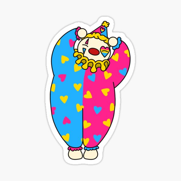 "Pride Clown - Panromantic" Sticker for Sale by Paos-Clowns | Redbubble