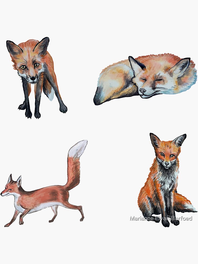 "Fox Sticker Pack !" Sticker for Sale by Melvan3 | Redbubble