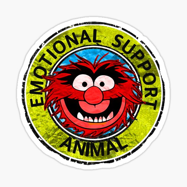 "MUPPET EMOTIONAL SUPPORT ANIMAL" Sticker for Sale by StepWonderland1 ...