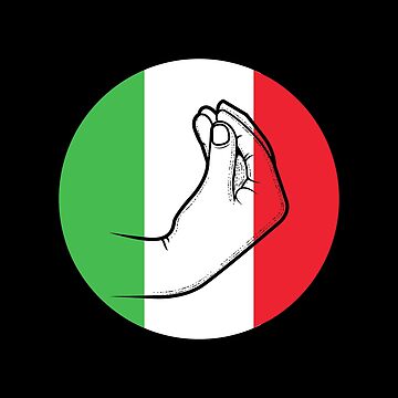 "Italian Hand Gesture Sign Language Funny Italy Flag" Sticker for Sale ...