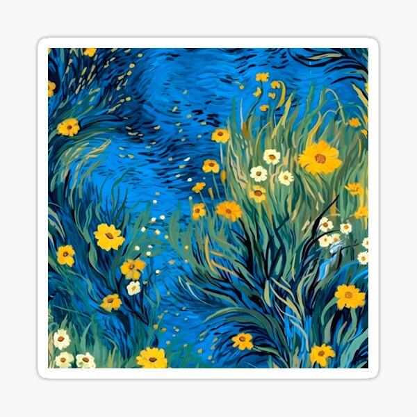 "Golden Blooms and Sea Treasures" Sticker for Sale by SweetRepeat | Redbubble