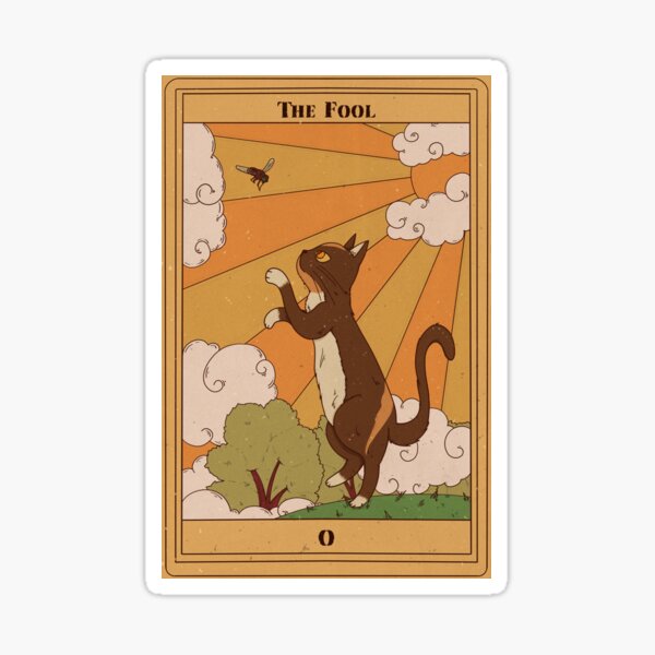 "The Fool Cat" Sticker for Sale by Mai Le | Redbubble