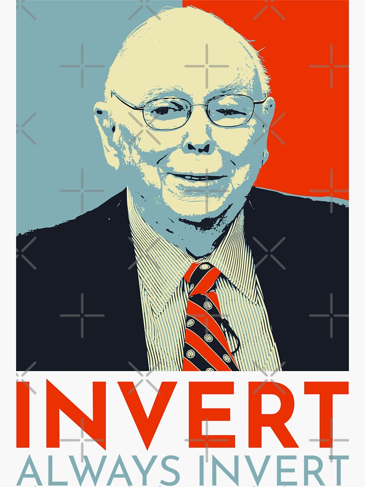 "Invert Charlie Munger" Sticker for Sale by TKsuited | Redbubble