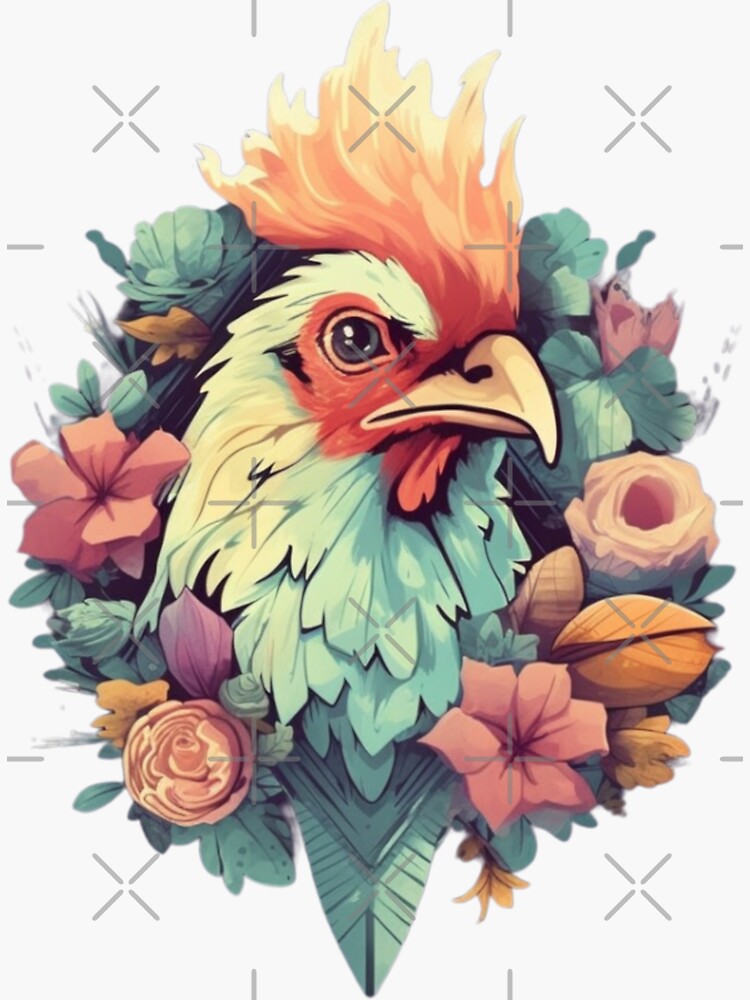 "Nature's Embrace: Vintage Rooster/Chicken Botanical Illustration ...