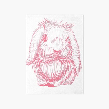 "Pink Bunny" Art Board Print for Sale by manlybunny | Redbubble