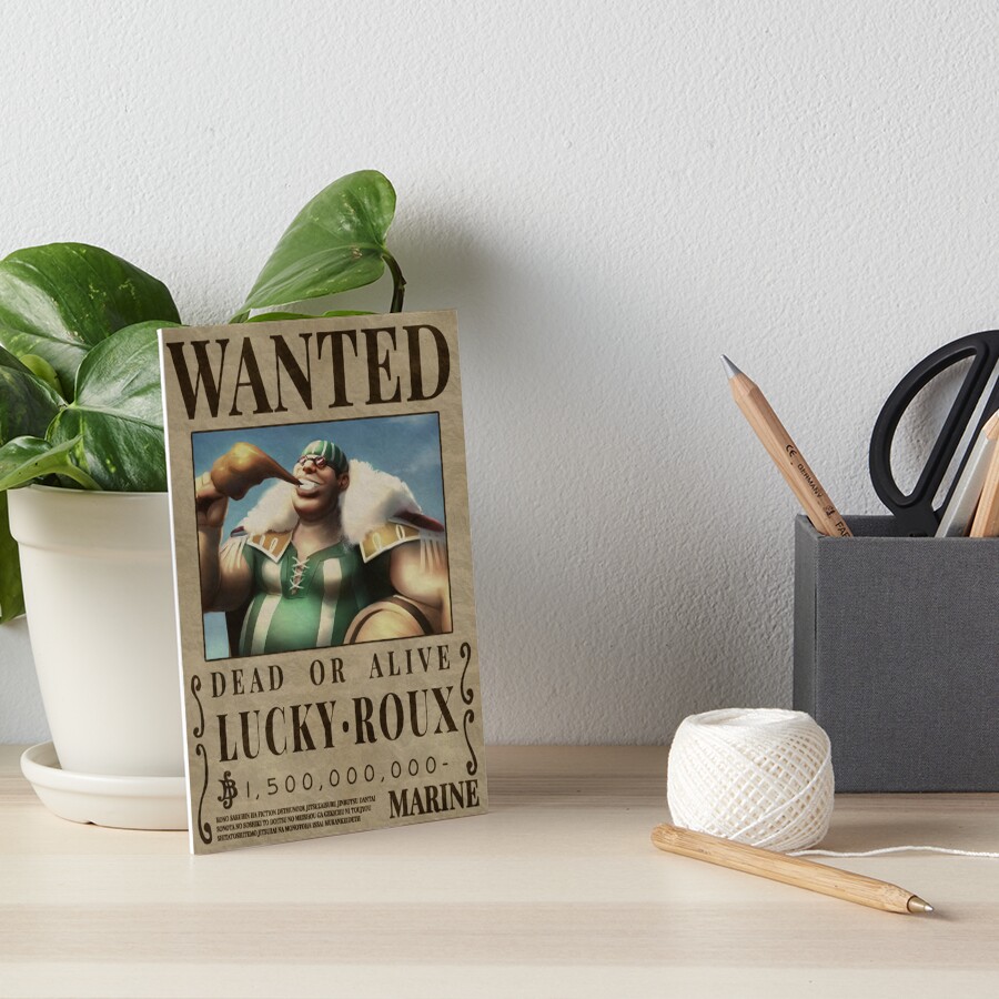 "One Piece Lucky Roux Wanted Lucky Roo wanted poster" Poster for Sale ...