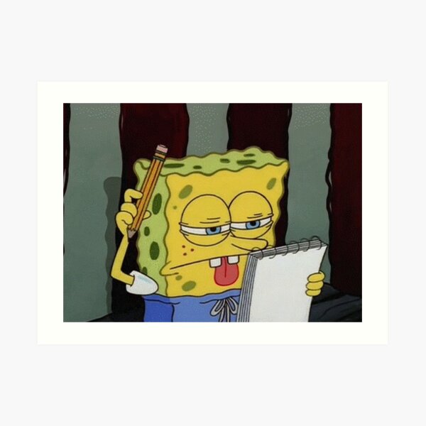 "Spongebob thinking" Art Print for Sale by MyEyesSeeYou | Redbubble