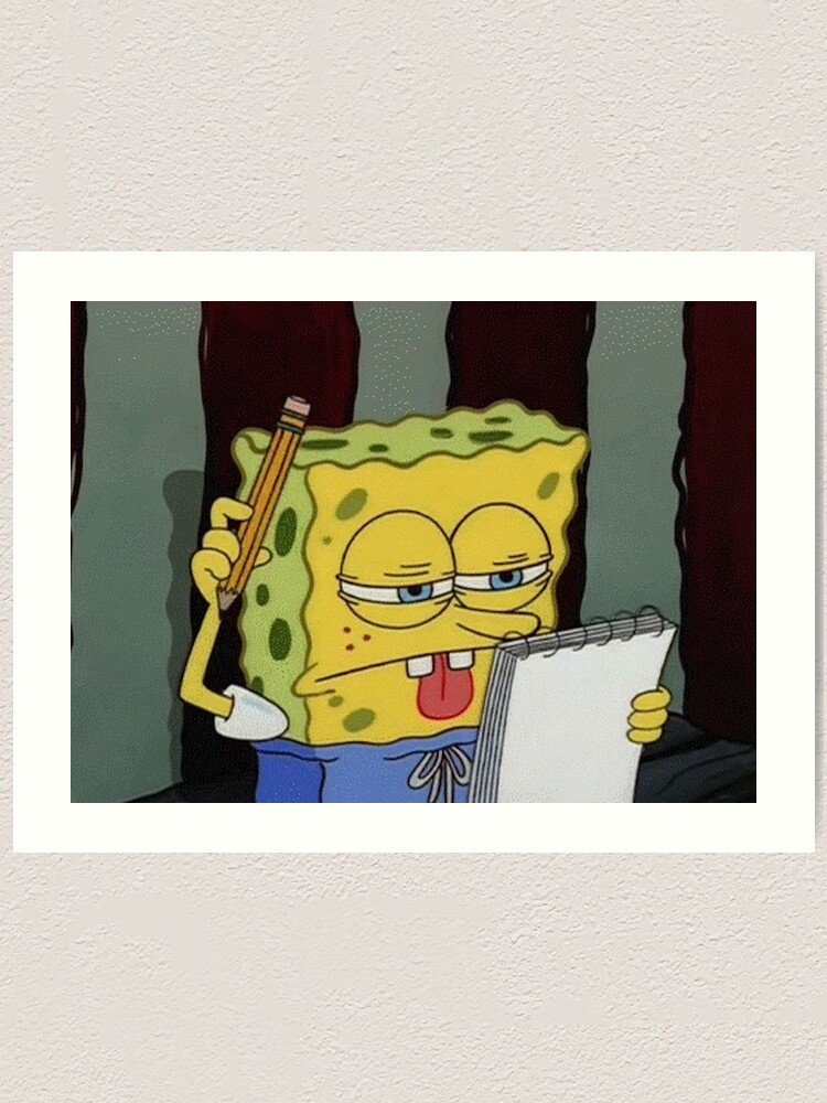 "Spongebob thinking" Art Print for Sale by MyEyesSeeYou | Redbubble